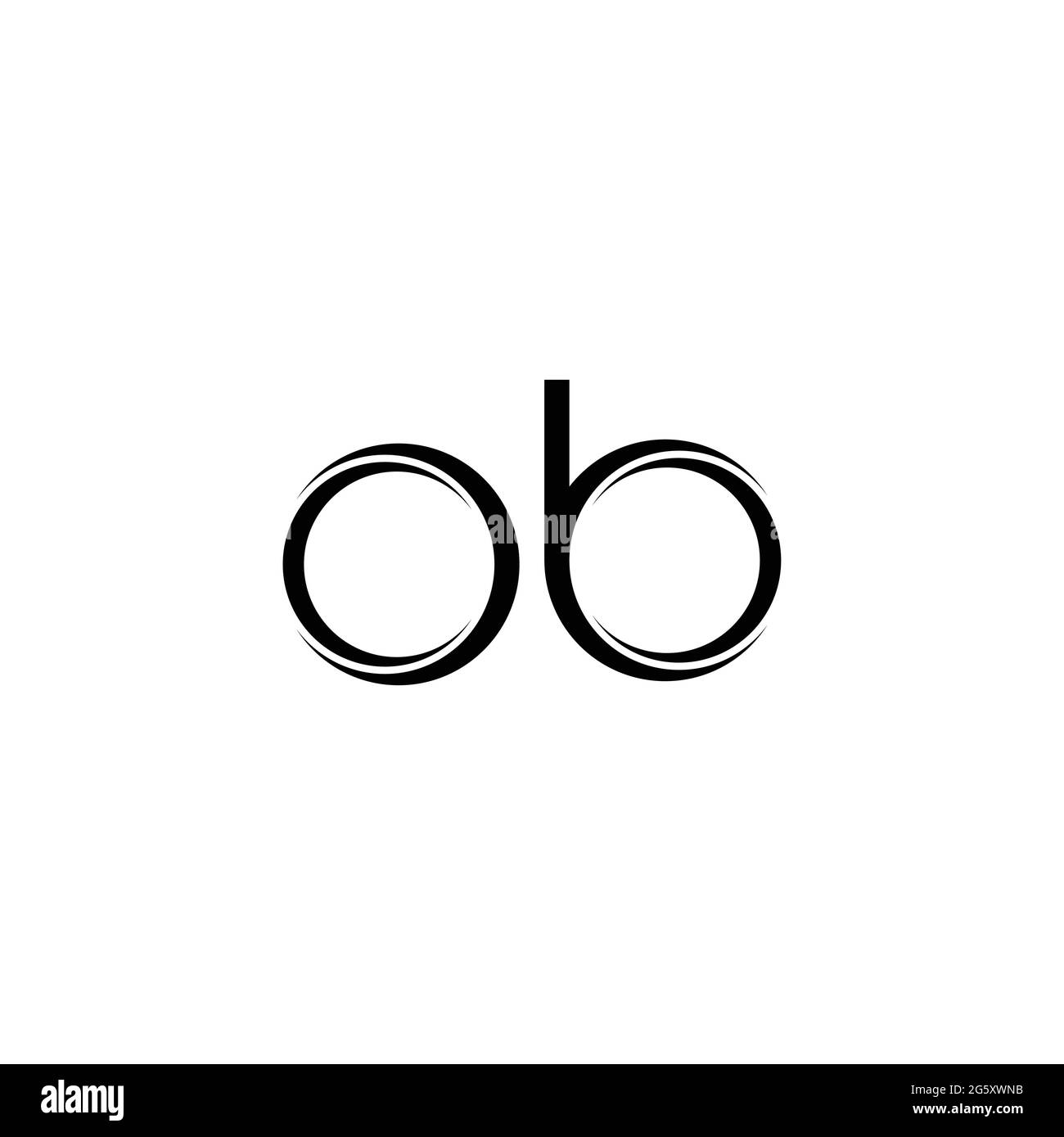 OB Logo monogram with slice rounded modern design template isolated on white background Stock ...