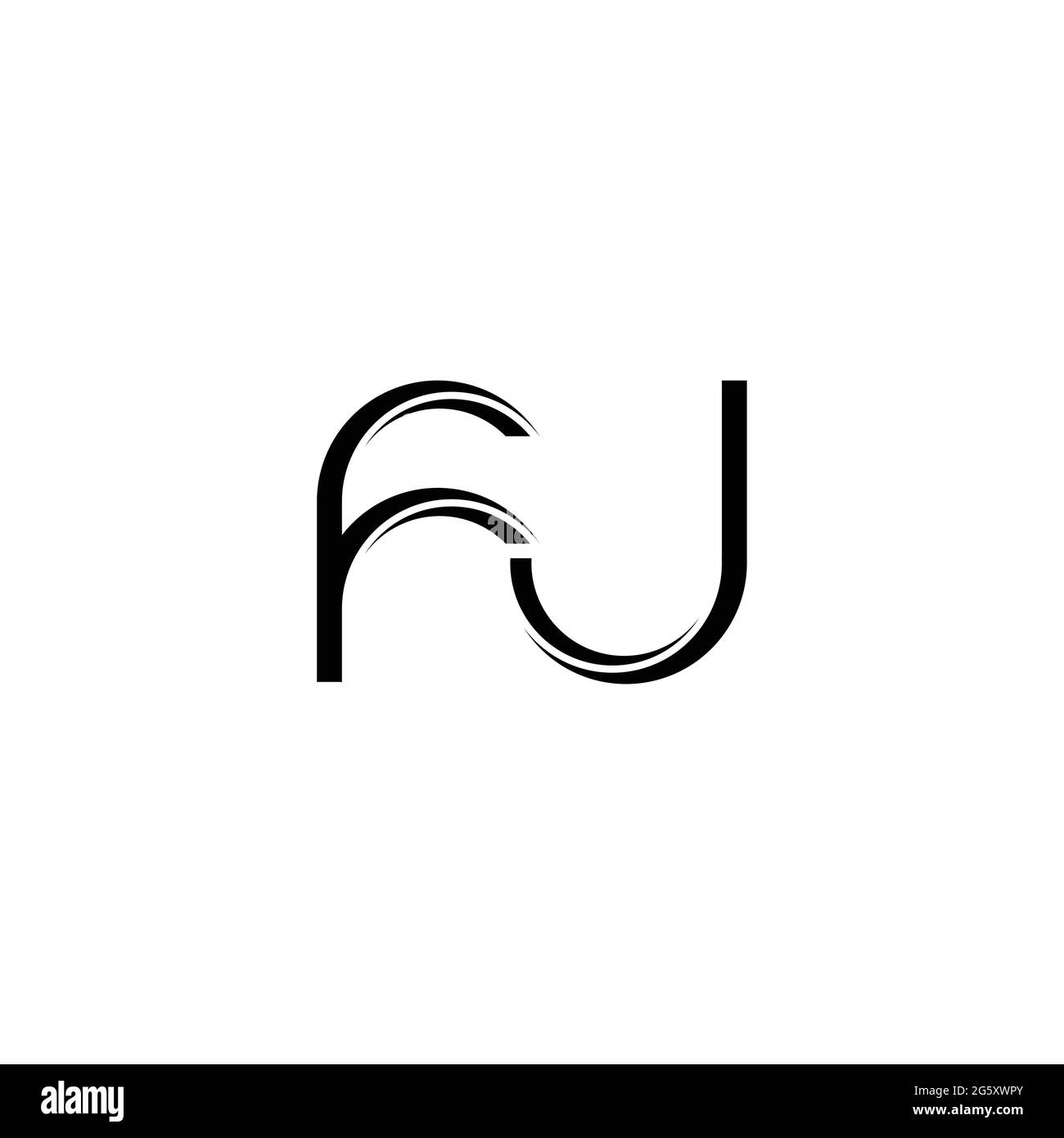 FJ Logo monogram with slice rounded modern design template isolated on ...