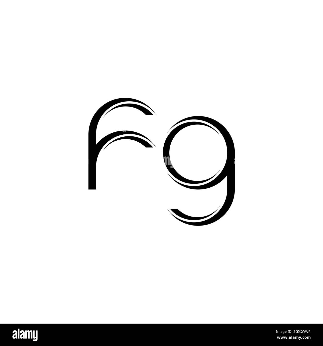 FG Logo monogram with slice rounded modern design template isolated on ...