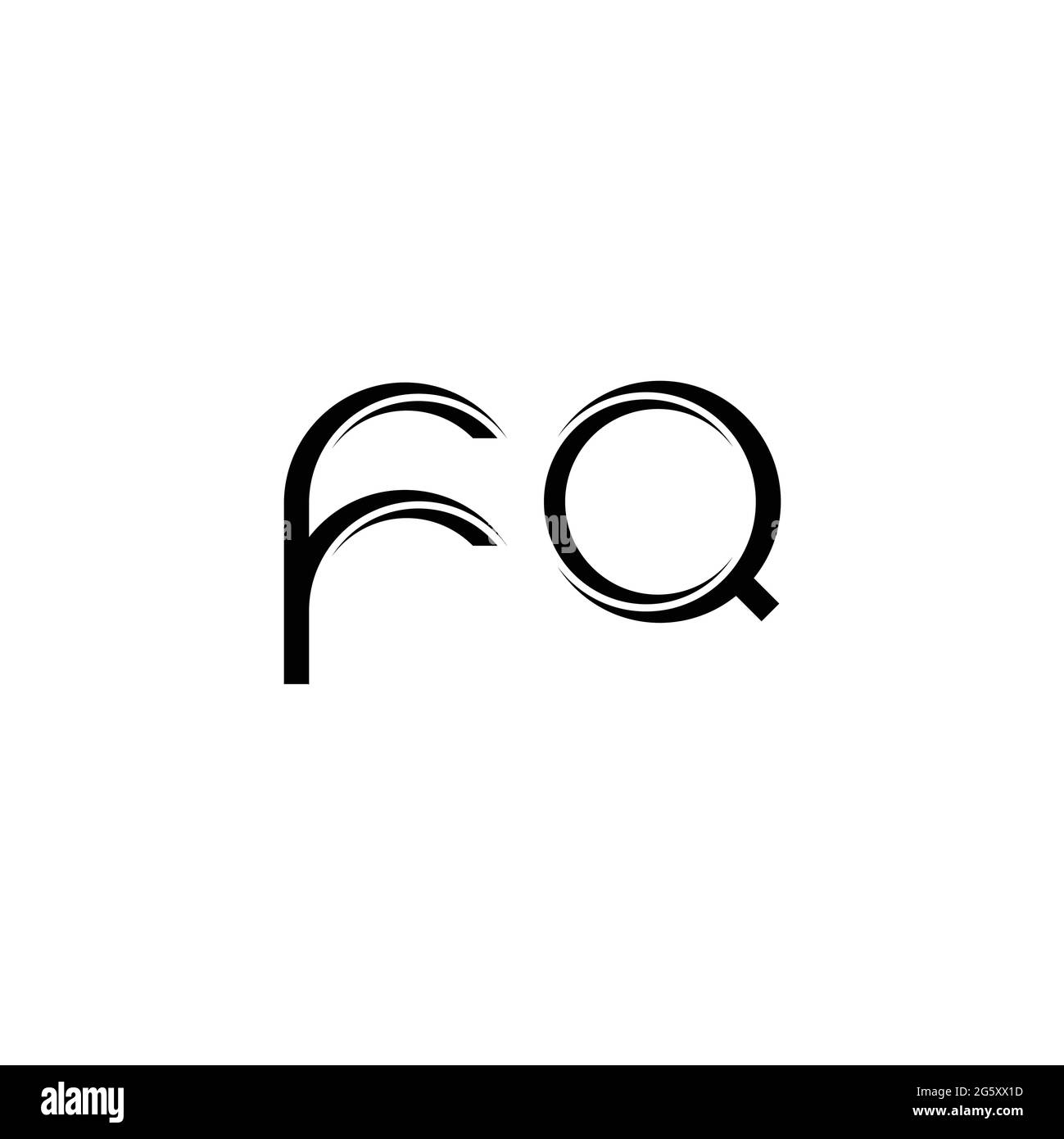 FQ Logo monogram with slice rounded modern design template isolated on ...