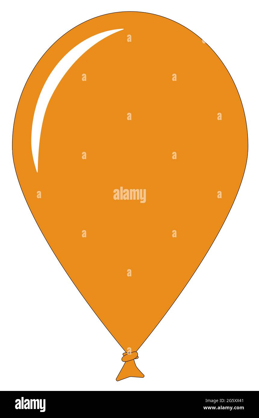 A graphic illustration of a Balloon in Orange for use as an icon, logo ...