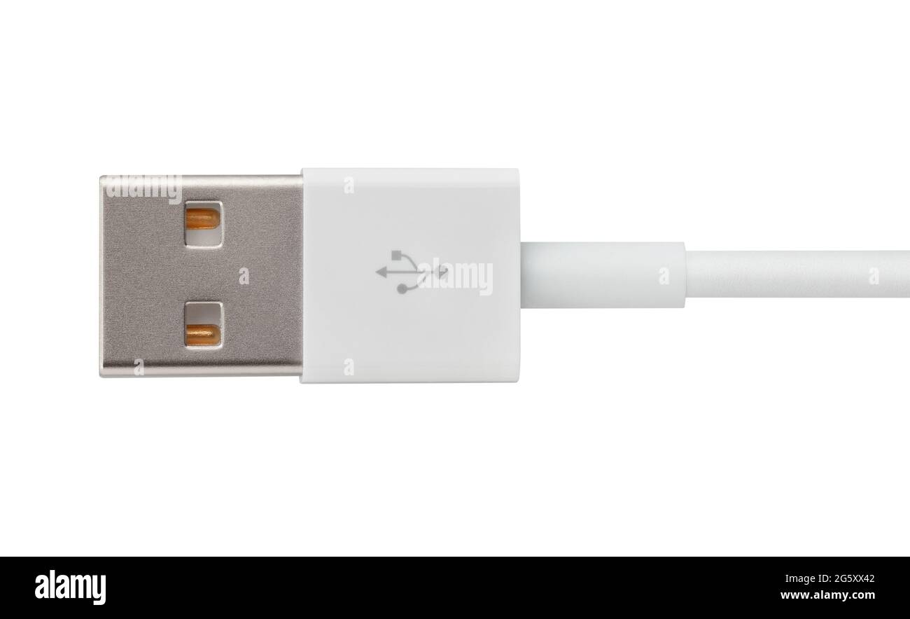 usb plug path isolated on white Stock Photo - Alamy