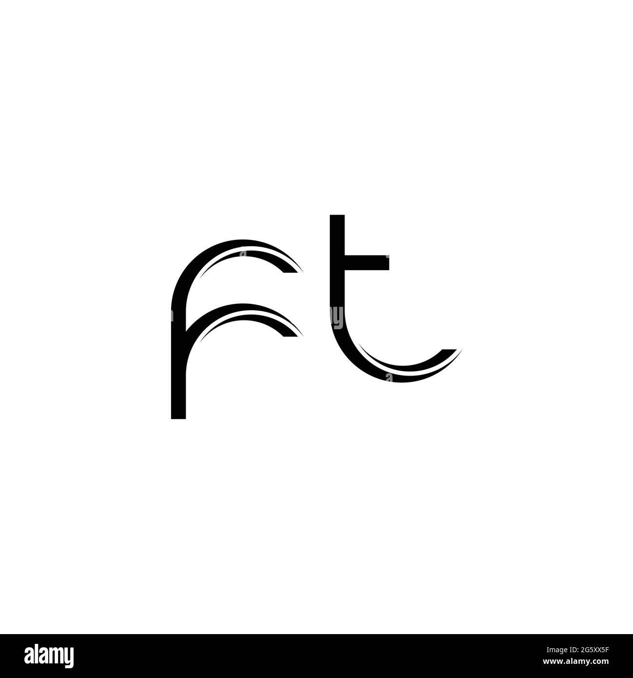 FT Logo monogram with slice rounded modern design template isolated on ...