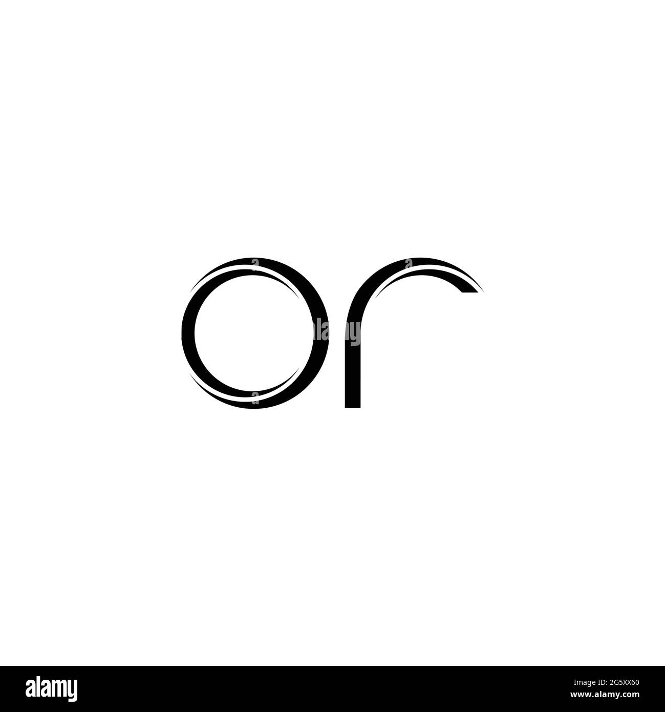 OR Logo monogram with slice rounded modern design template isolated on white background Stock ...