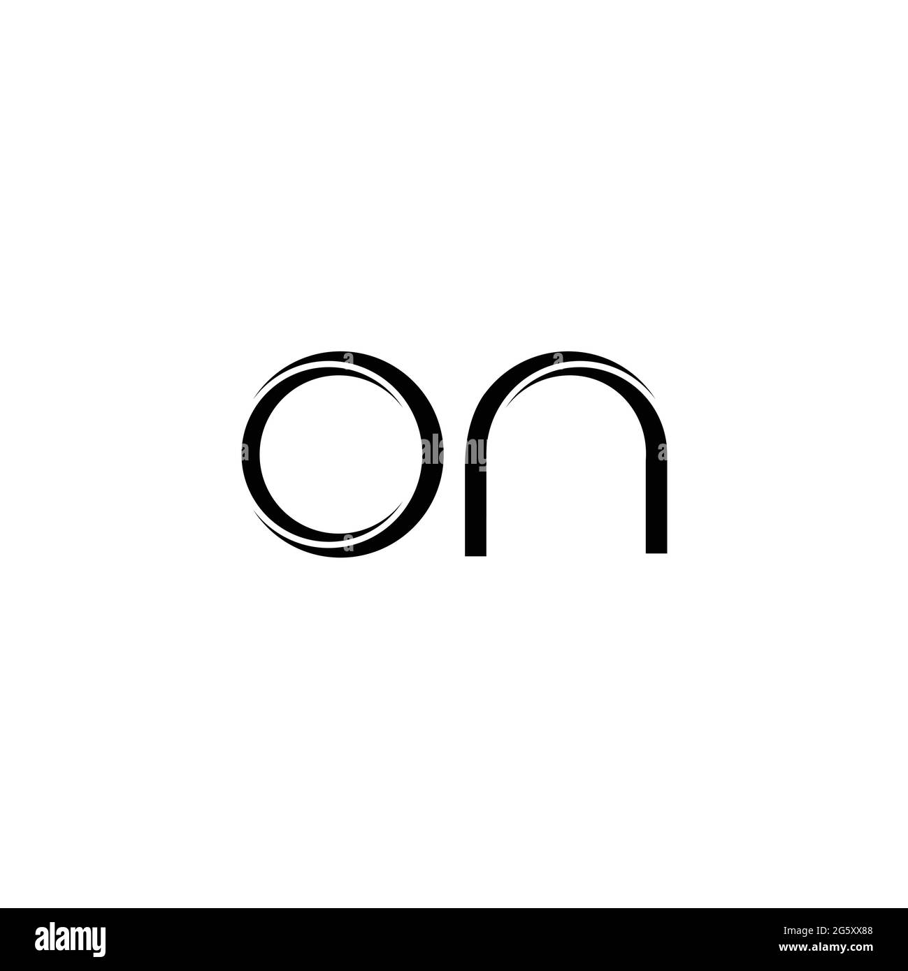 ON Logo monogram with slice rounded modern design template isolated on ...