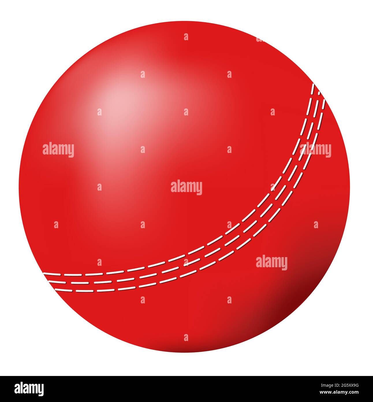 A graphic illustration of A Cricket ball for use as an icon or logo ...