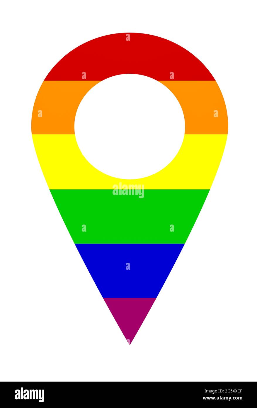 A graphic illustration of Pride map pin Horizontal for use as an icon ...