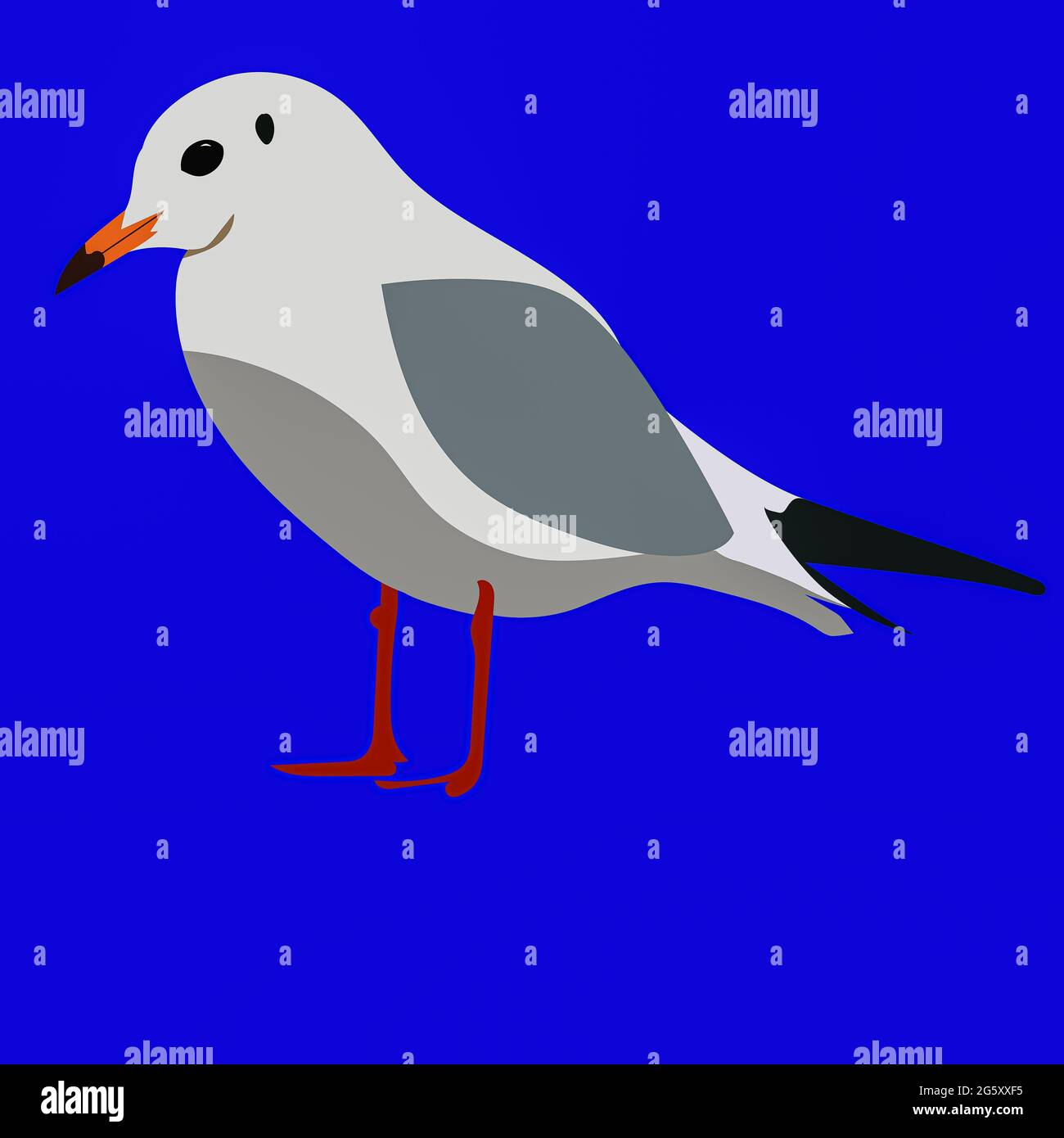 A graphic illustration of black headed gull for use as a logo or icon ...