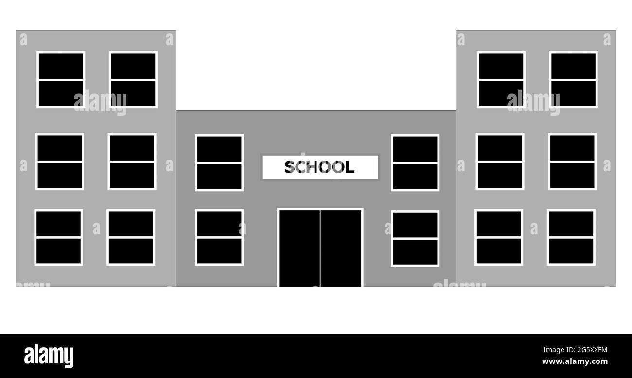 A graphic illustration of A school building for use as an icon or logo ...