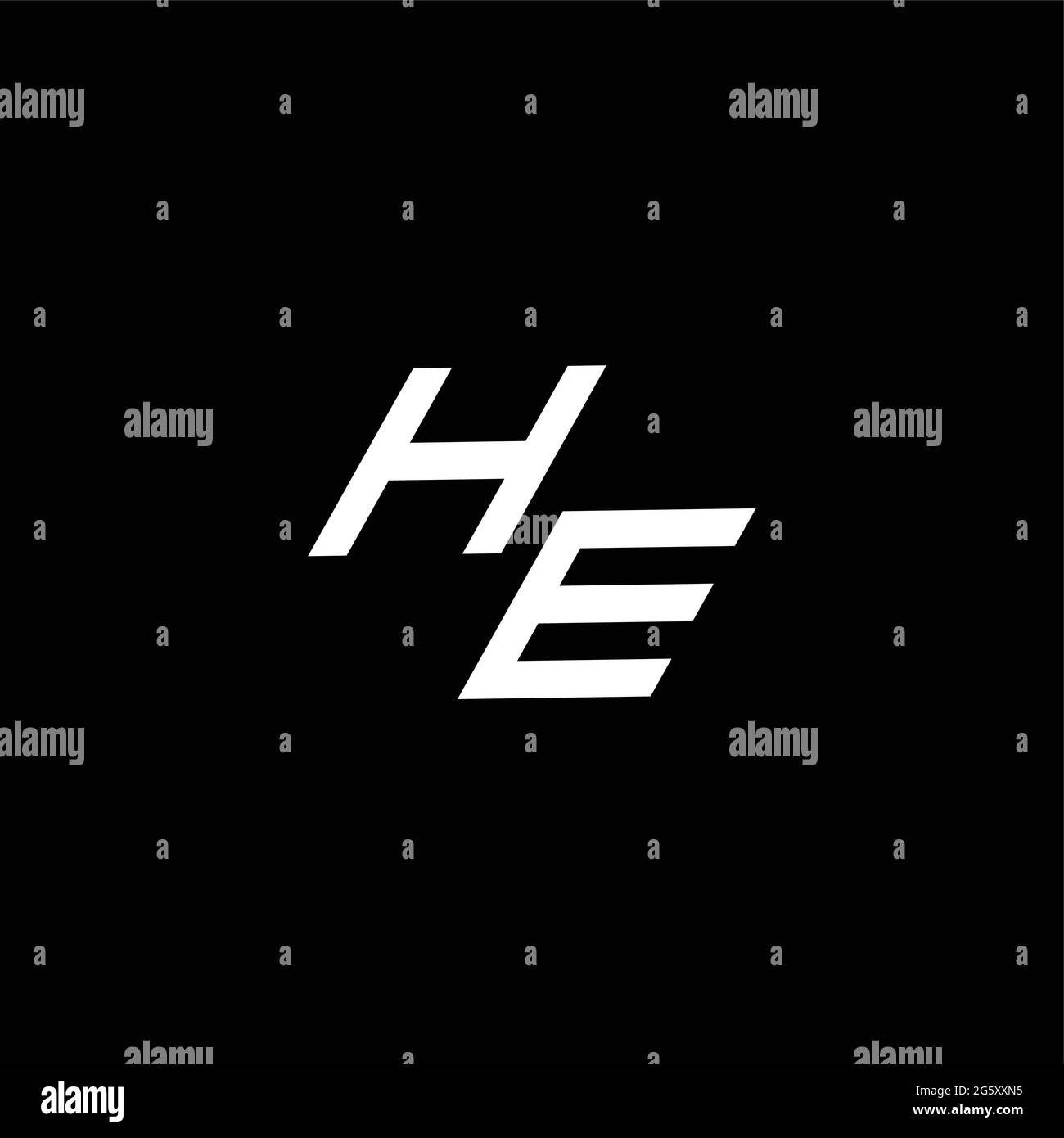 HE logo monogram with up to down style modern design template isolated ...