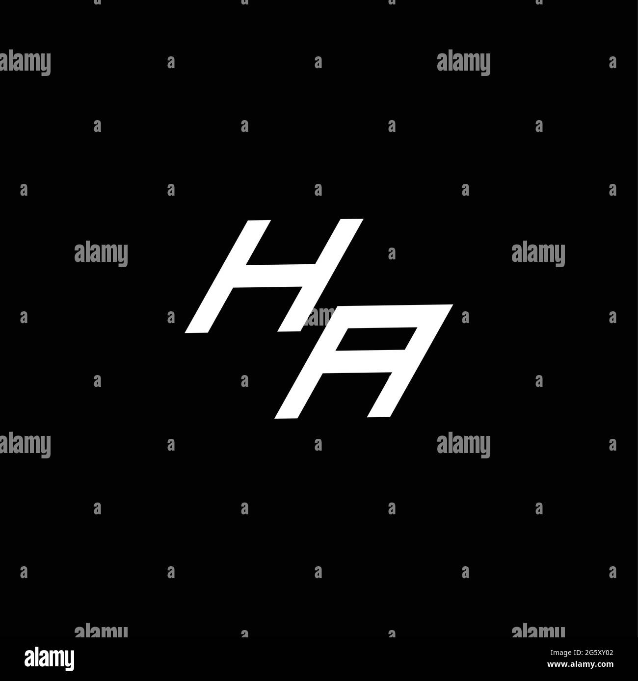 HA logo monogram with up to down style modern design template isolated ...