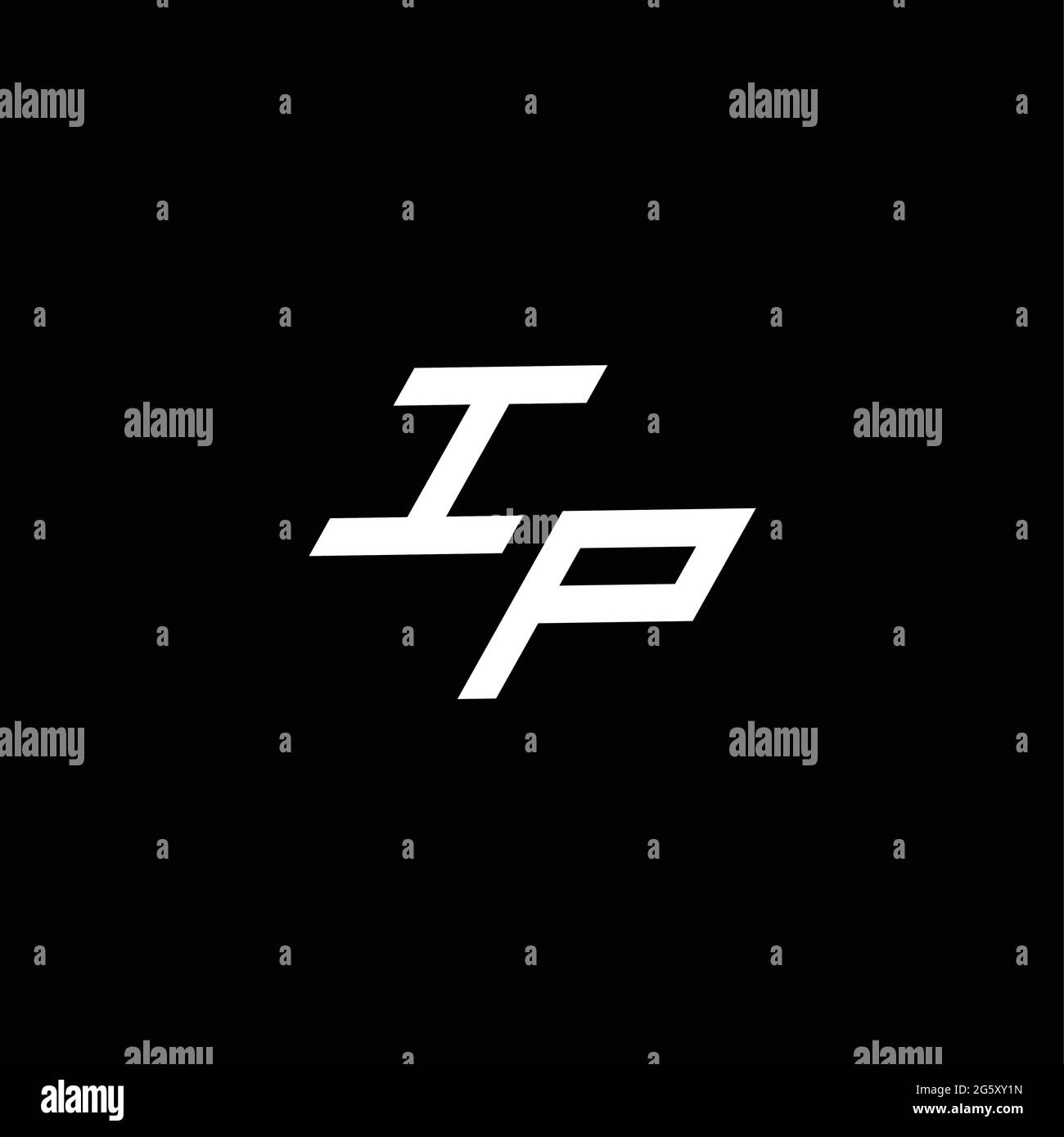 IP logo monogram with up to down style modern design template isolated ...