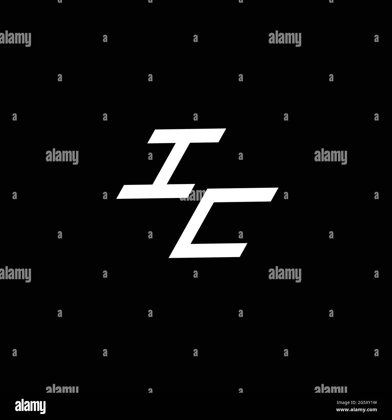 IC logo monogram with up to down style modern design template isolated ...