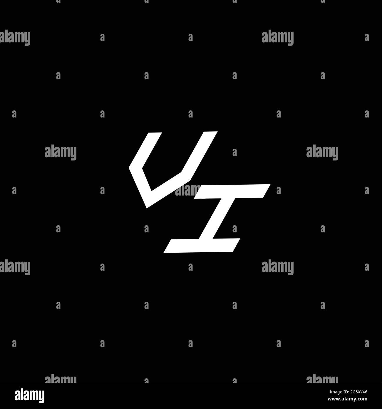 VI logo monogram with up to down style modern design template isolated ...