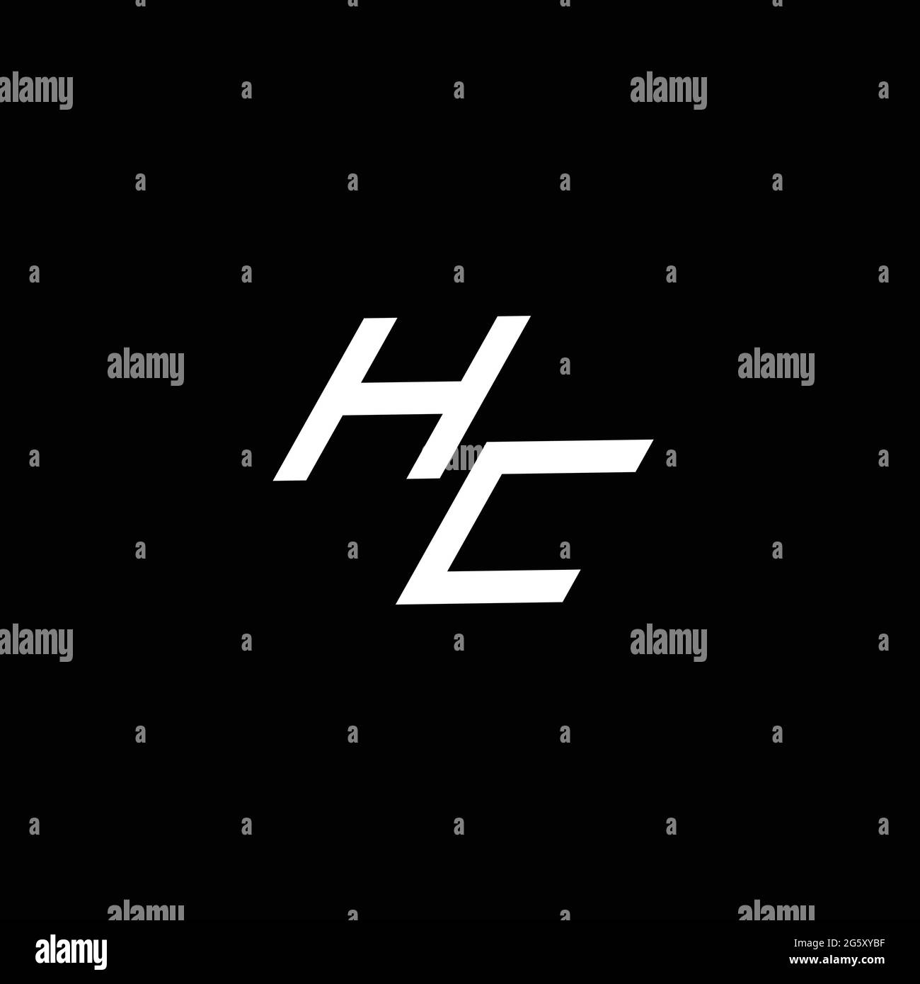 HC logo monogram with up to down style modern design template isolated ...