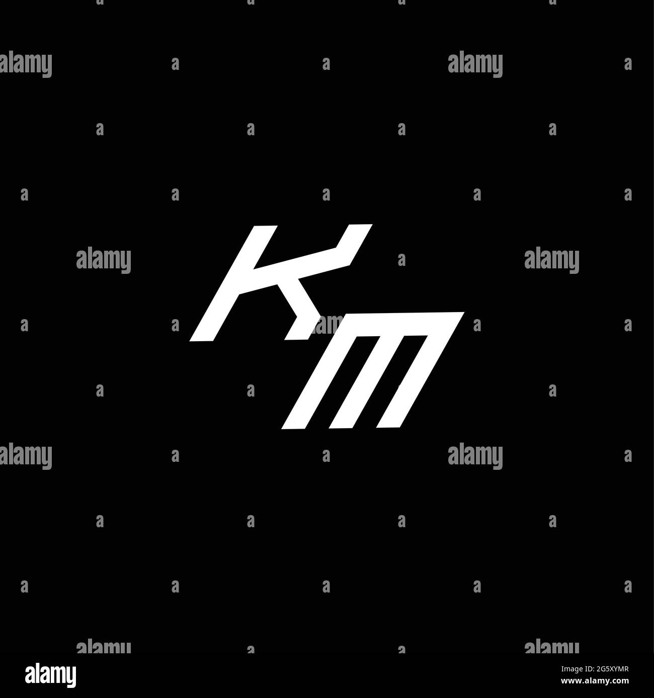 KM logo monogram with up to down style modern design template isolated ...