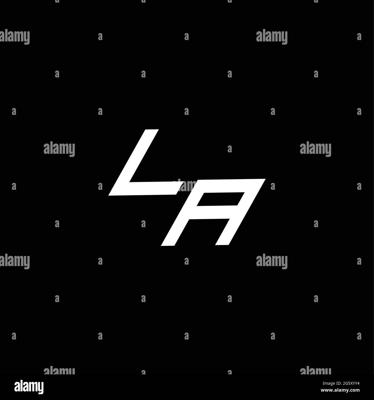 LA logo monogram with up to down style modern design template isolated ...