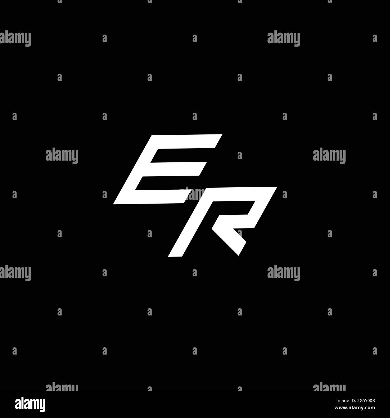 ER logo monogram with up to down style modern design template isolated ...
