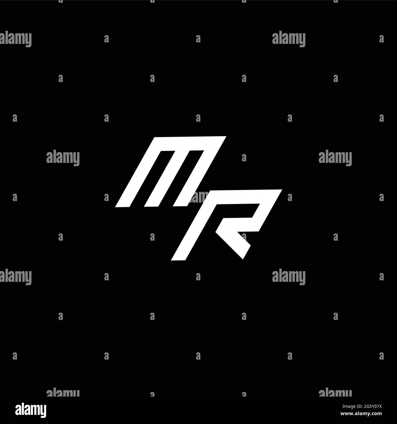 MR logo monogram with up to down style modern design template isolated ...