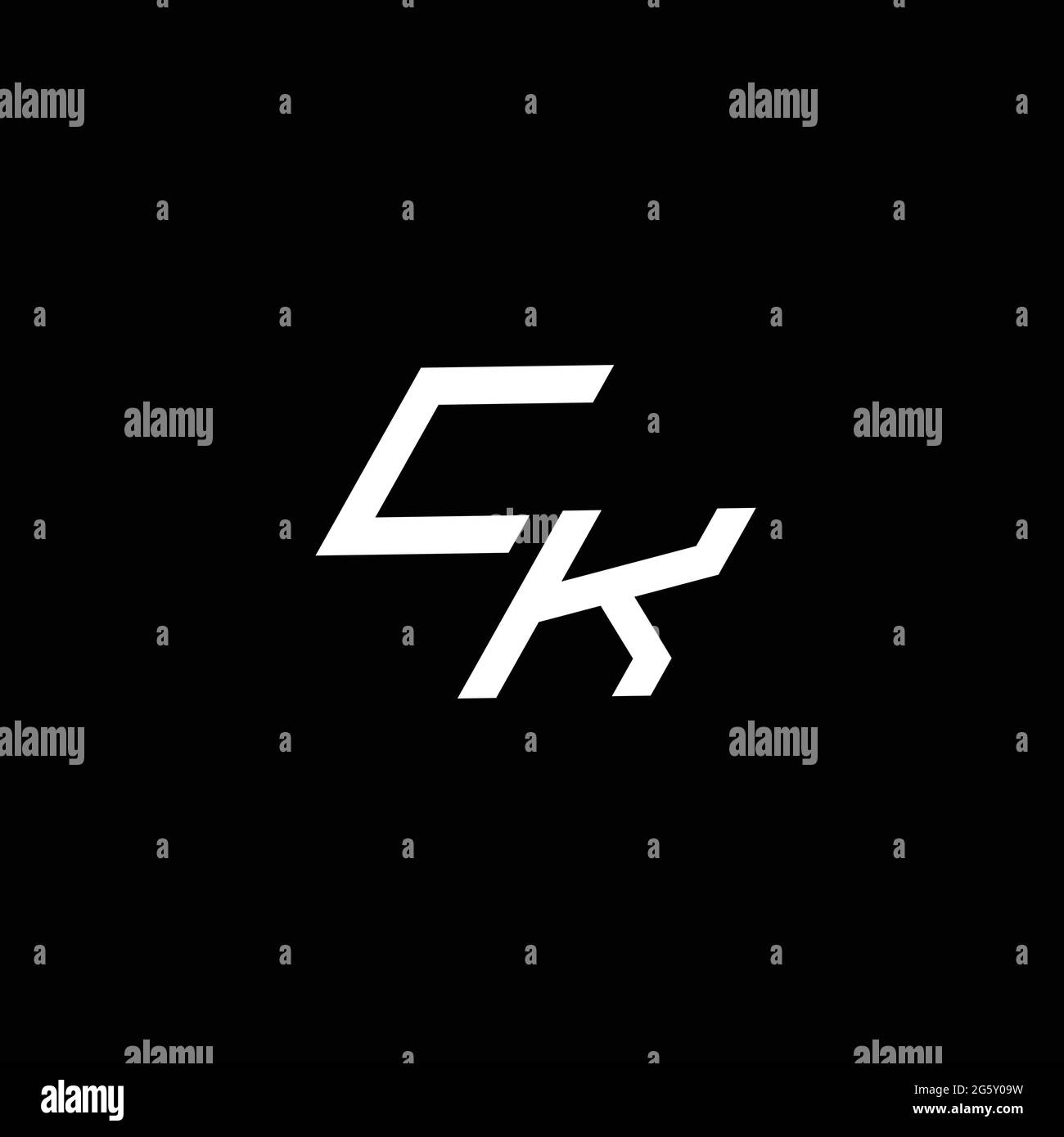 CK logo monogram with up to down style modern design template isolated ...