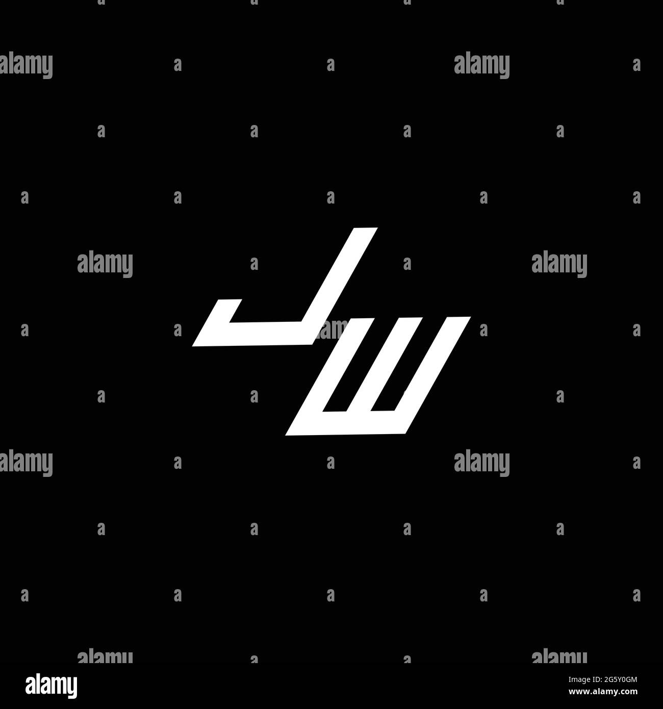 JW logo monogram with up to down style modern design template isolated ...