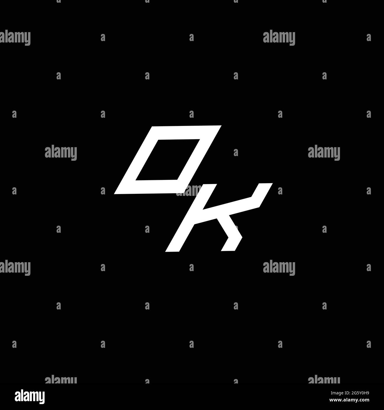 OK logo monogram with up to down style modern design template isolated ...