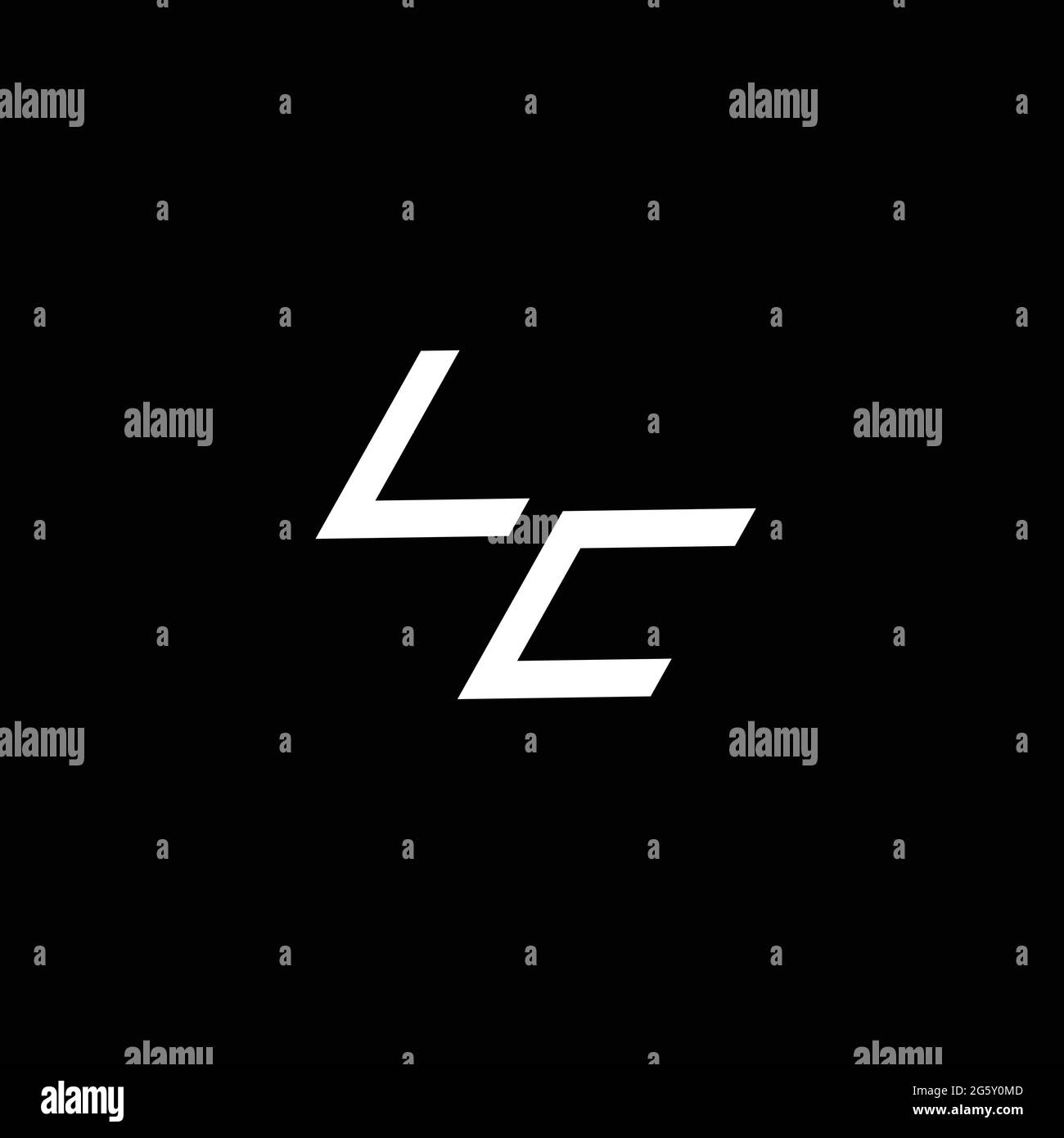 LC logo monogram with up to down style modern design template isolated ...