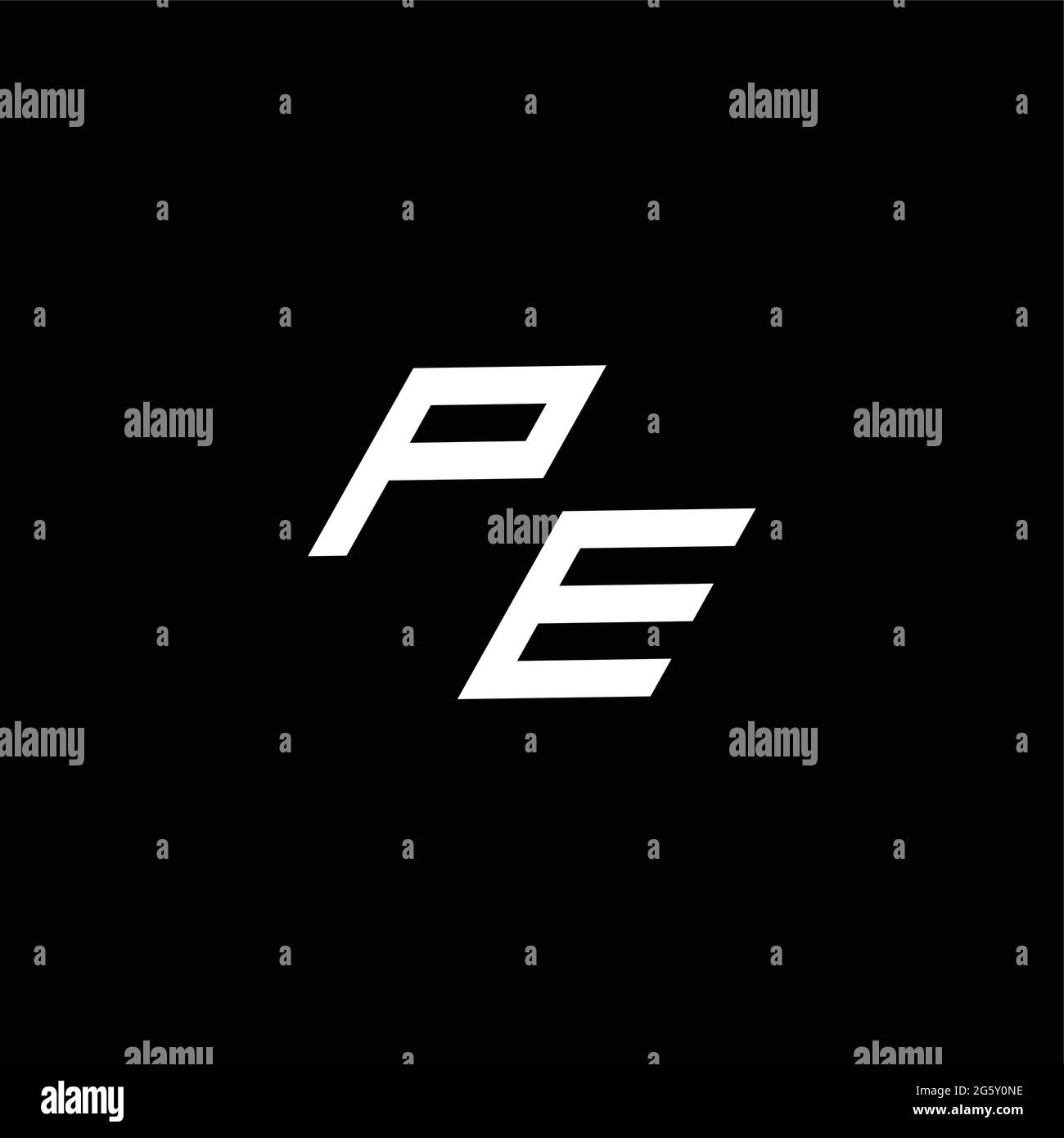 PE logo monogram with up to down style modern design template isolated ...