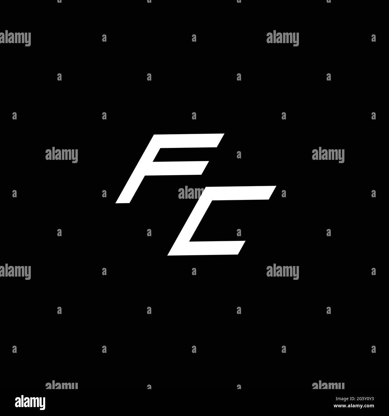 FC logo monogram with up to down style modern design template isolated ...