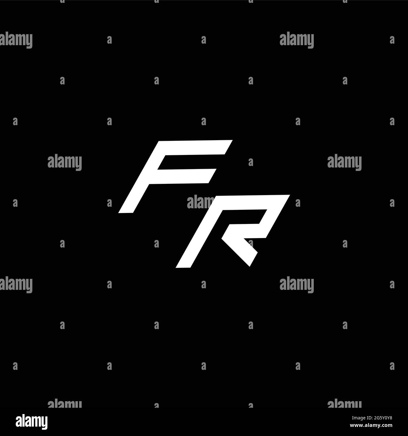 FR logo monogram with up to down style modern design template isolated ...