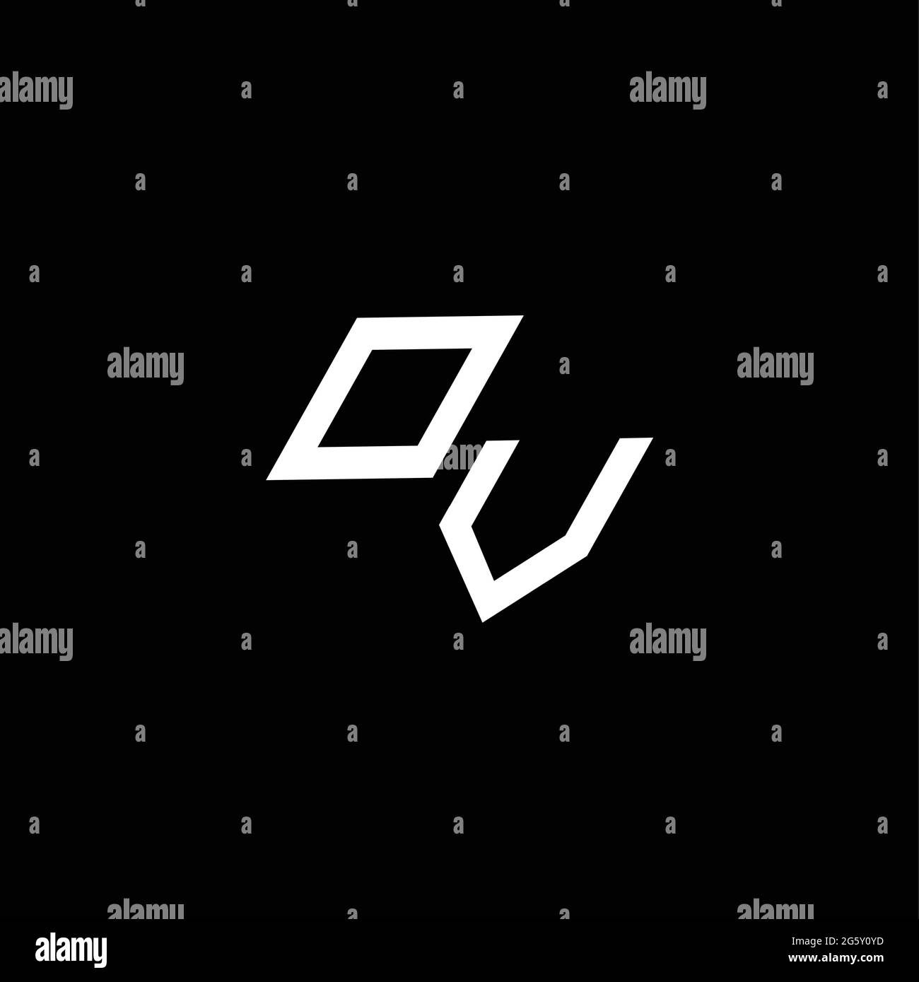 OV logo monogram with up to down style modern design template isolated ...