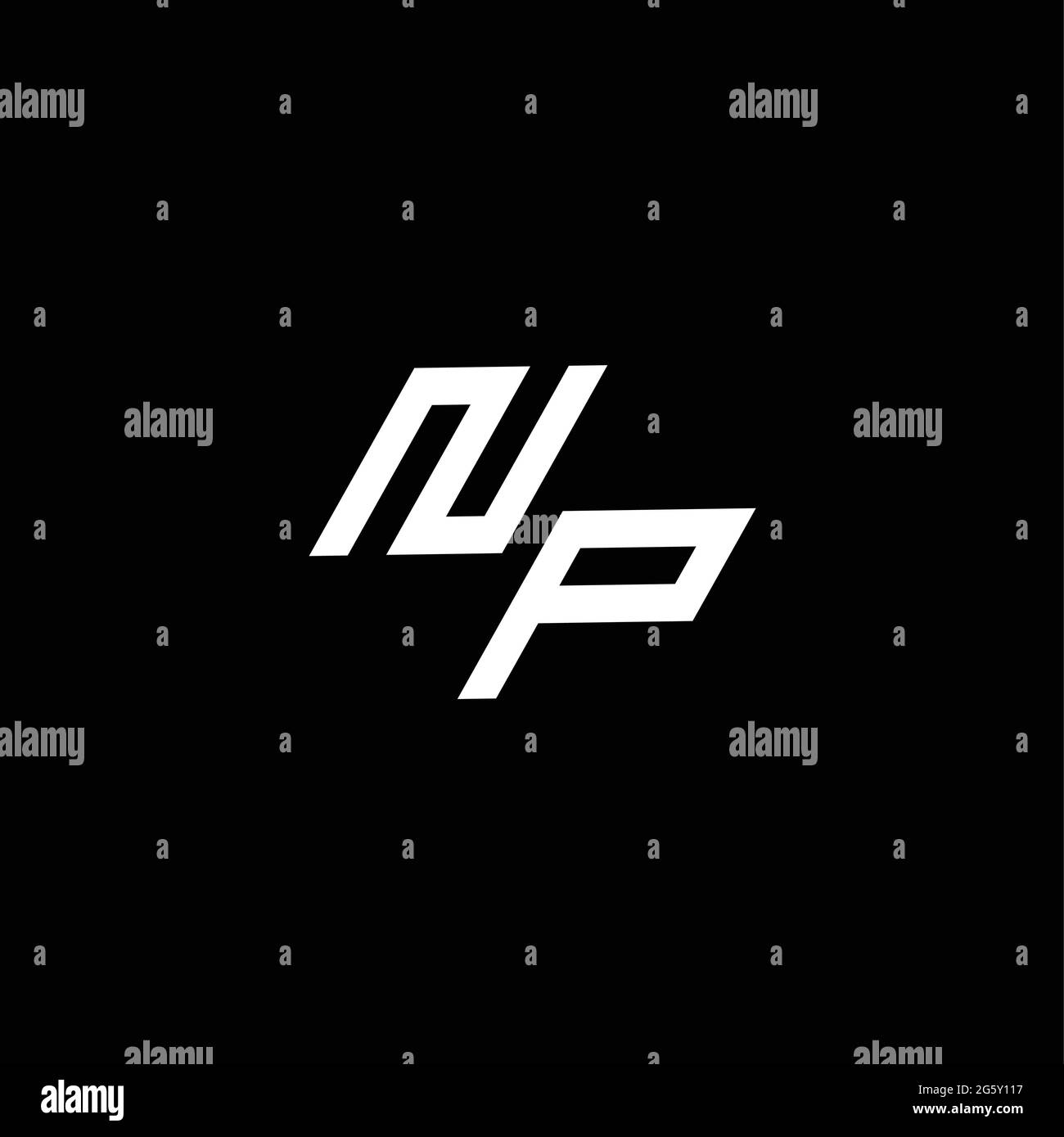 NP logo monogram with up to down style modern design template isolated ...