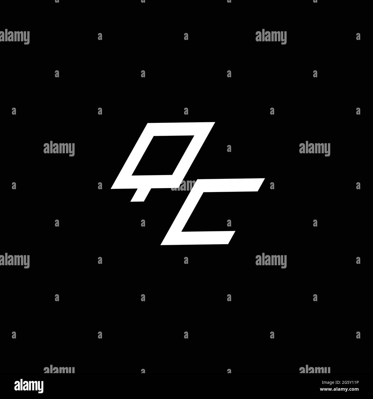 QC logo monogram with up to down style modern design template isolated ...