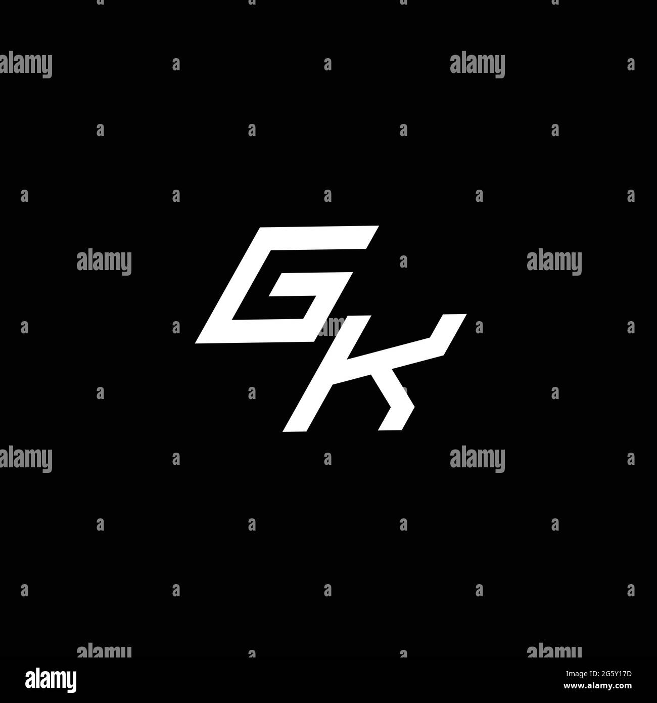 GK logo monogram with up to down style modern design template isolated ...