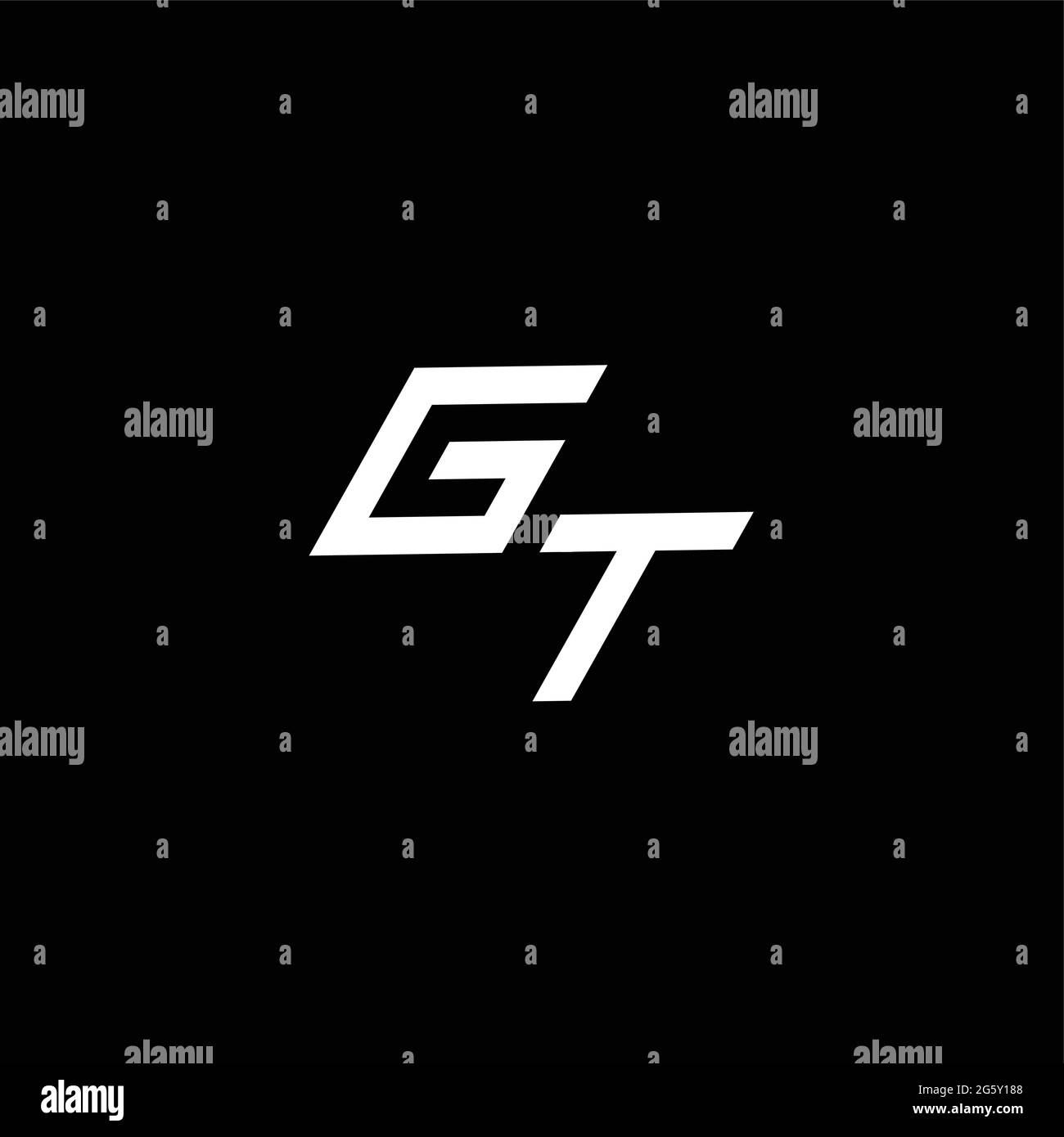 GT logo monogram with up to down style modern design template isolated ...