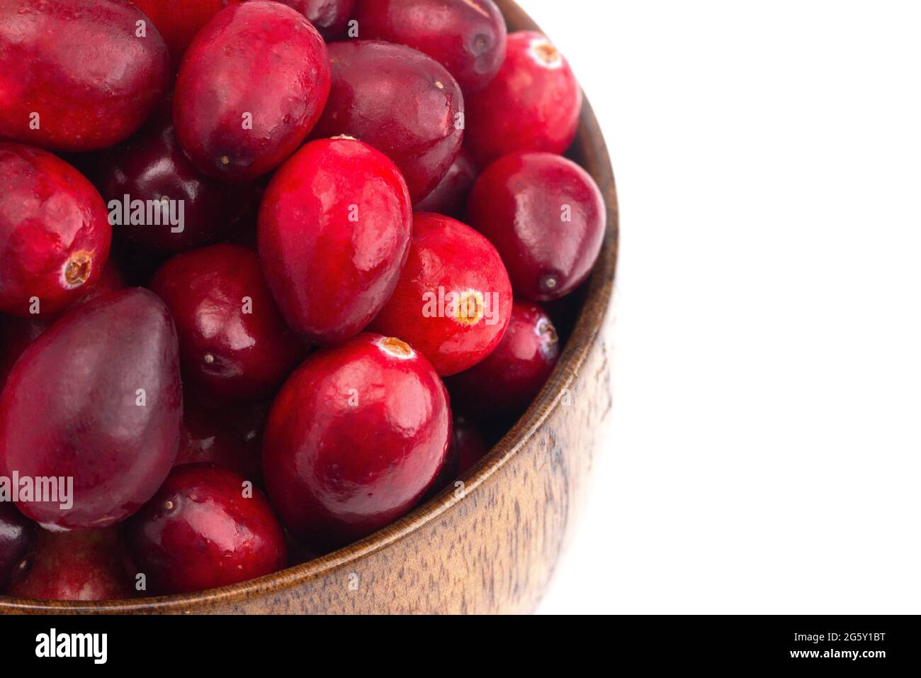 Fresh Round Red Cranberries on a White Background Stock Photo - Alamy