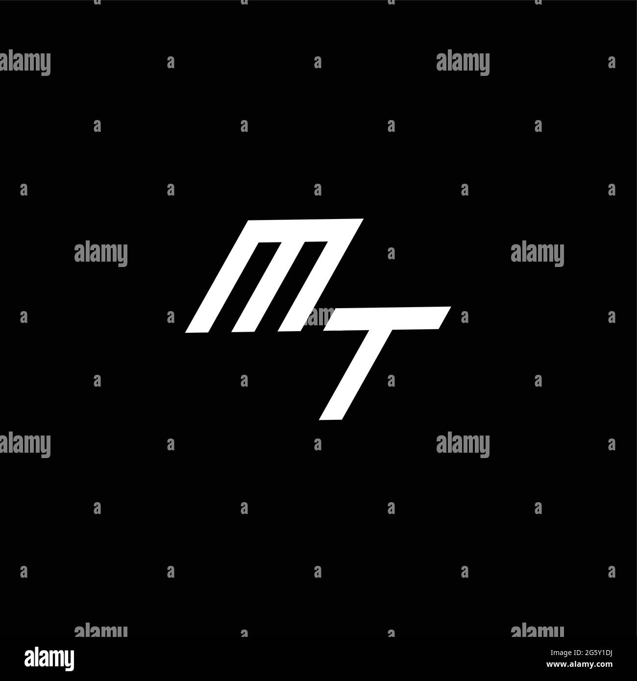 MT logo monogram with up to down style modern design template isolated ...