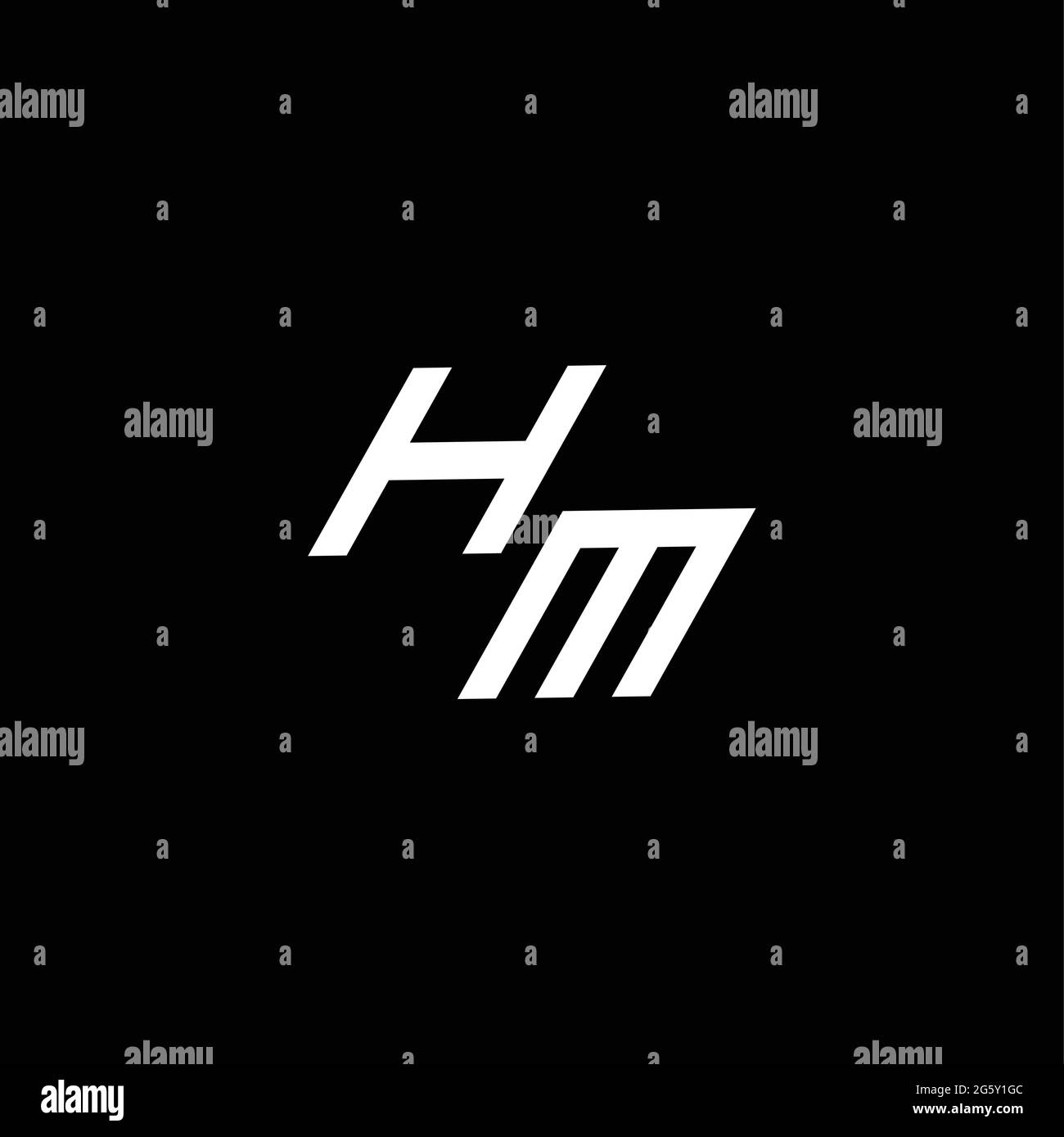 HM logo monogram with up to down style modern design template isolated ...