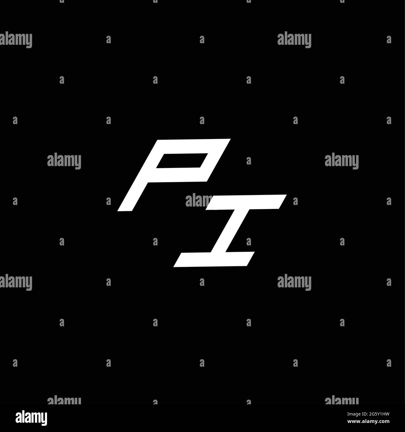 PI logo monogram with up to down style modern design template isolated on black background Stock ...
