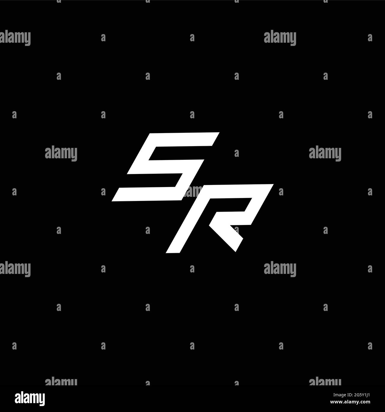SR logo monogram with up to down style modern design template isolated ...