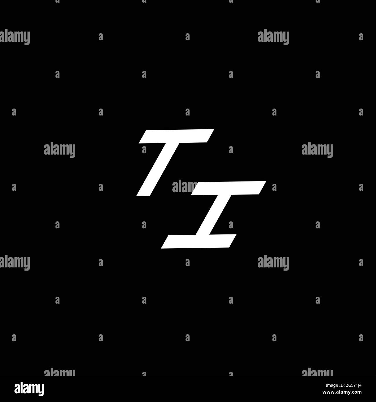 TI logo monogram with up to down style modern design template isolated ...