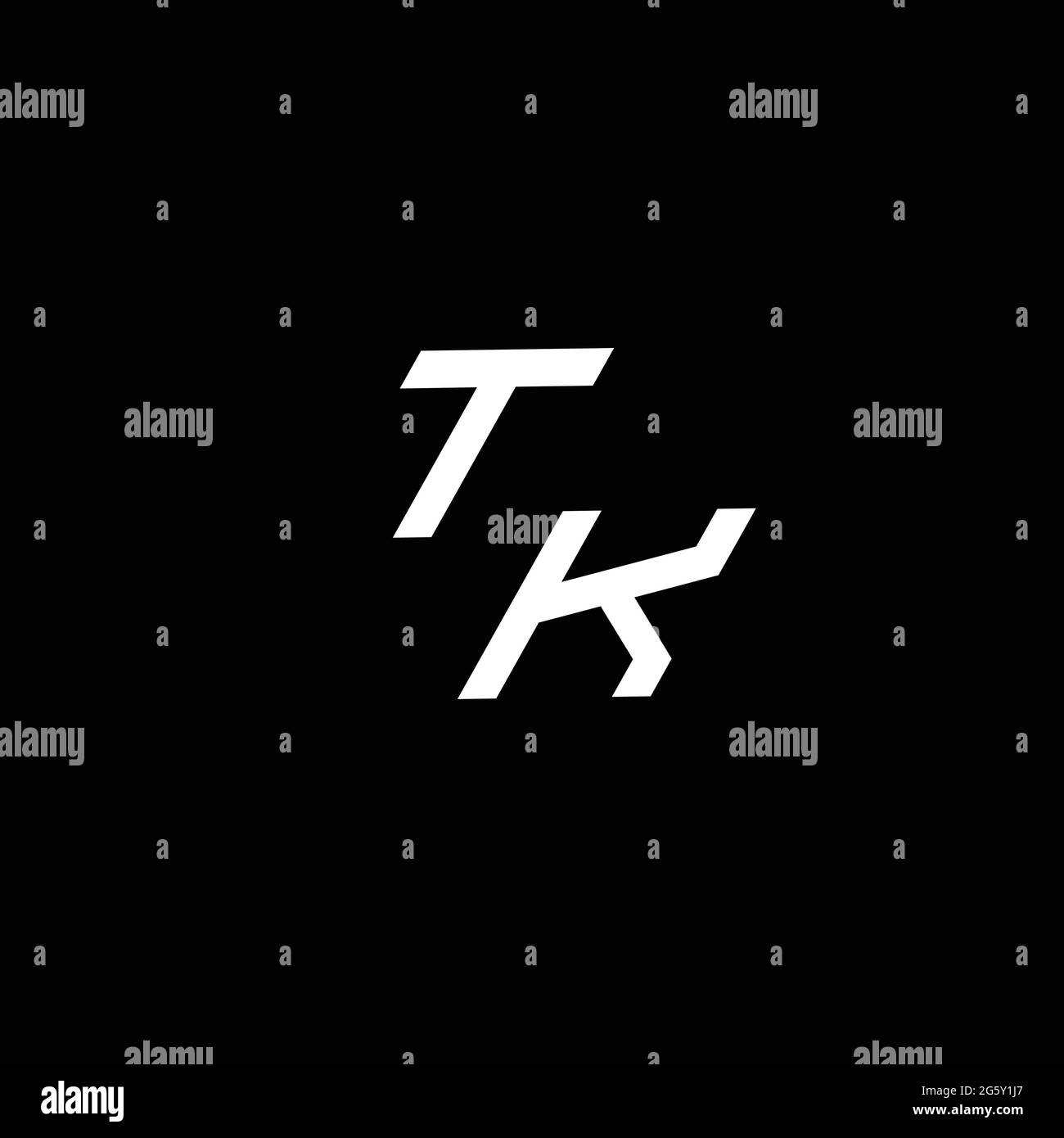 TK logo monogram with up to down style modern design template isolated ...