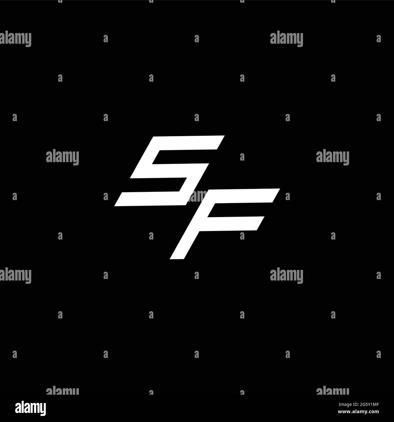 SF logo monogram with up to down style modern design template isolated ...