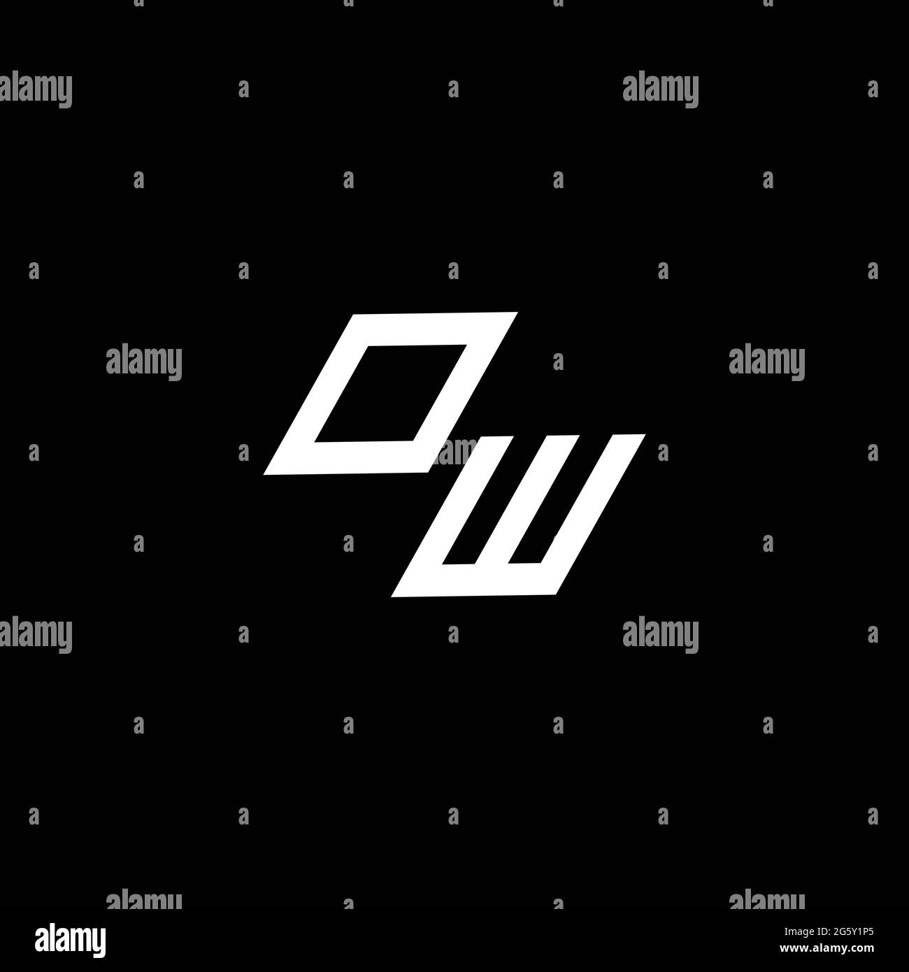 OW logo monogram with up to down style modern design template isolated ...