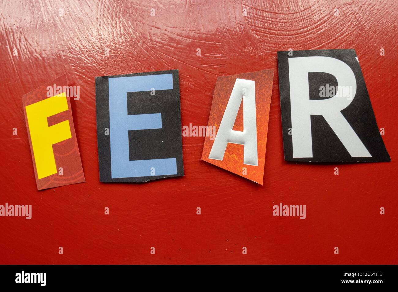 Fear typography hi-res stock photography and images - Alamy
