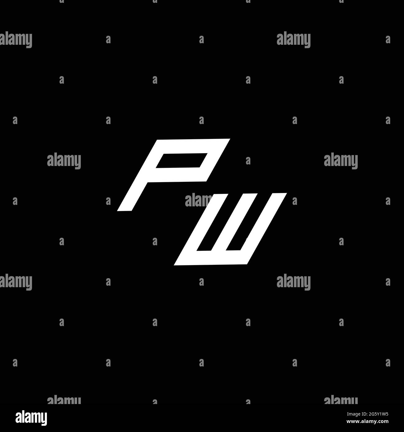 PW logo monogram with up to down style modern design template isolated ...