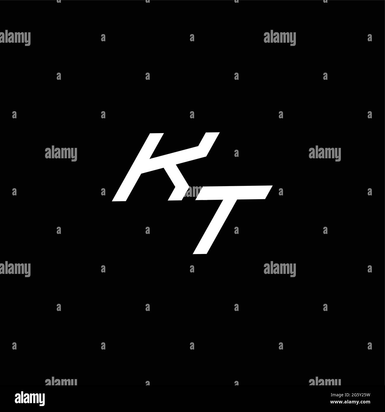 KT logo monogram with up to down style modern design template isolated ...