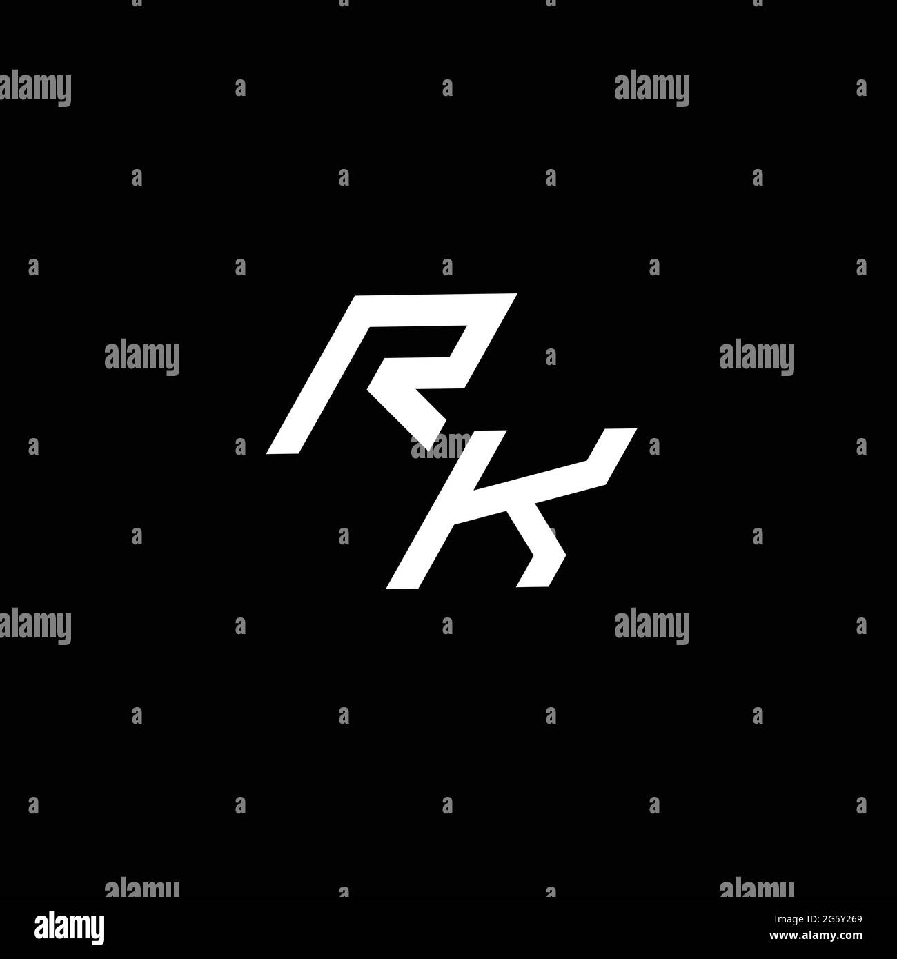 RK logo monogram with up to down style modern design template isolated ...