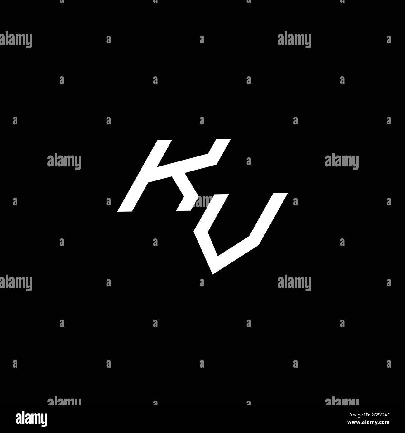 KV logo monogram with up to down style modern design template isolated ...