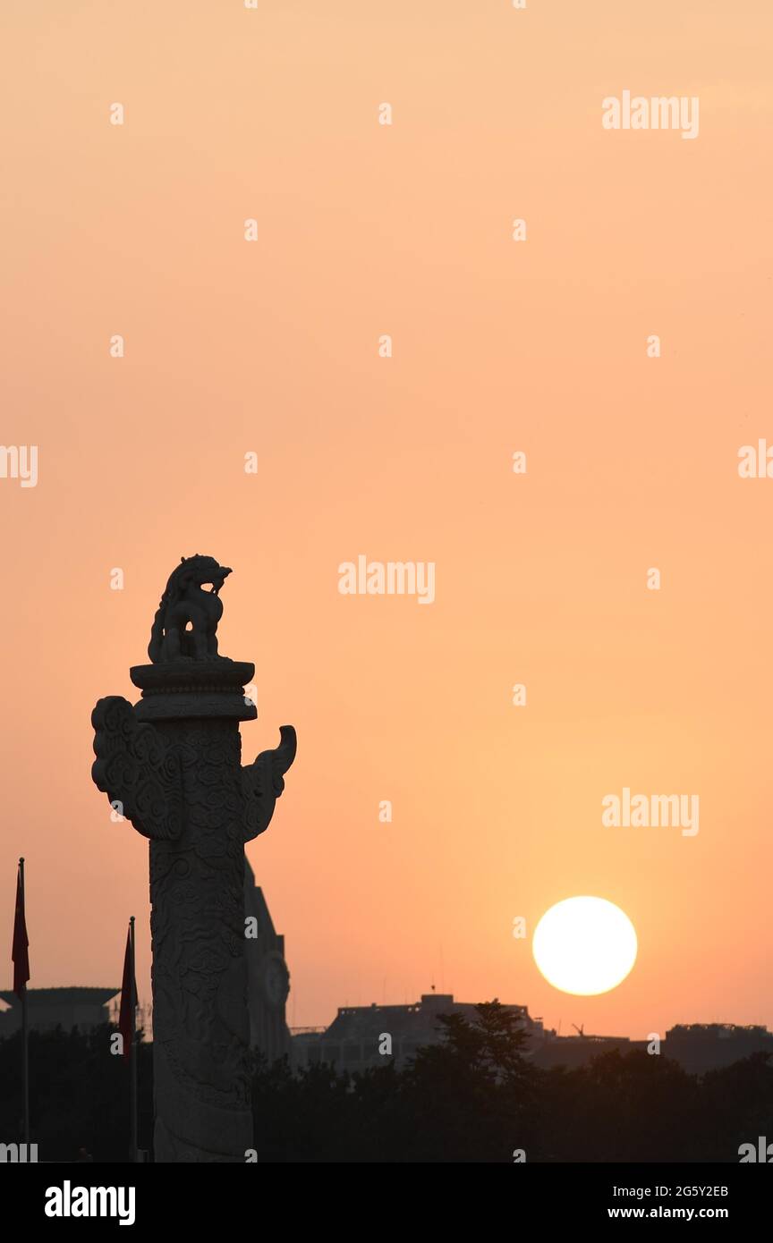 Beijing, China. 1st July, 2021. The sun rises in Beijing, capital of ...